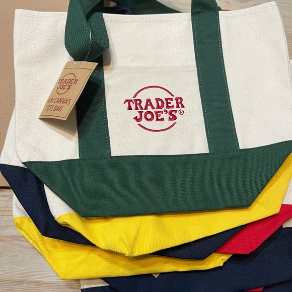 Trader Joe'S | Bags | Trader Joes Mini Tote Bag In Navy Brand New ...